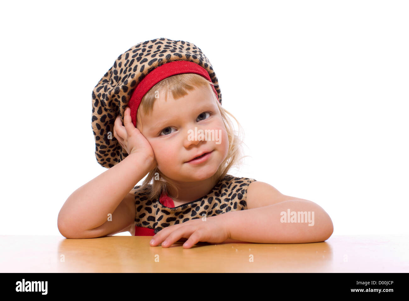 Close-up portrait of Pensive child isolated on white Stock Photo - Alamy