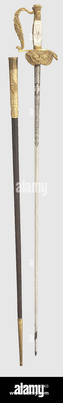 A small-sword for a Russian civil servant,circa 1840.Double-edged blade ...