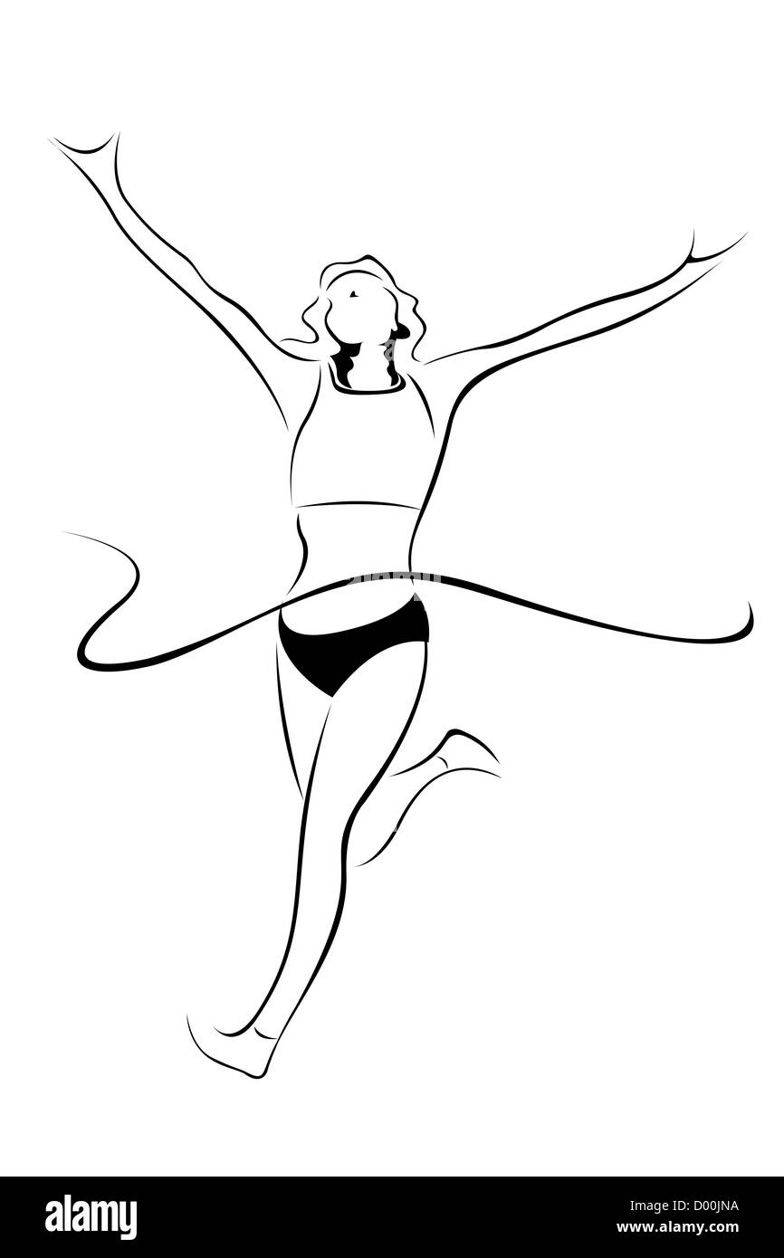 illustration of athlete sketch on white background Stock Photo - Alamy