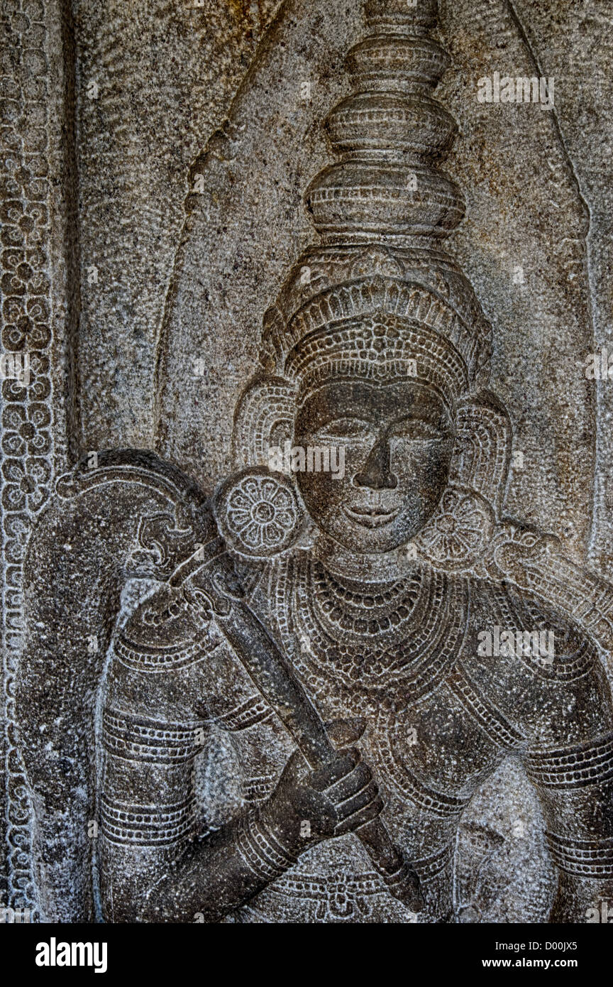 Sri Lankan goddess carved in stone inside the Temple of the Sacred ...