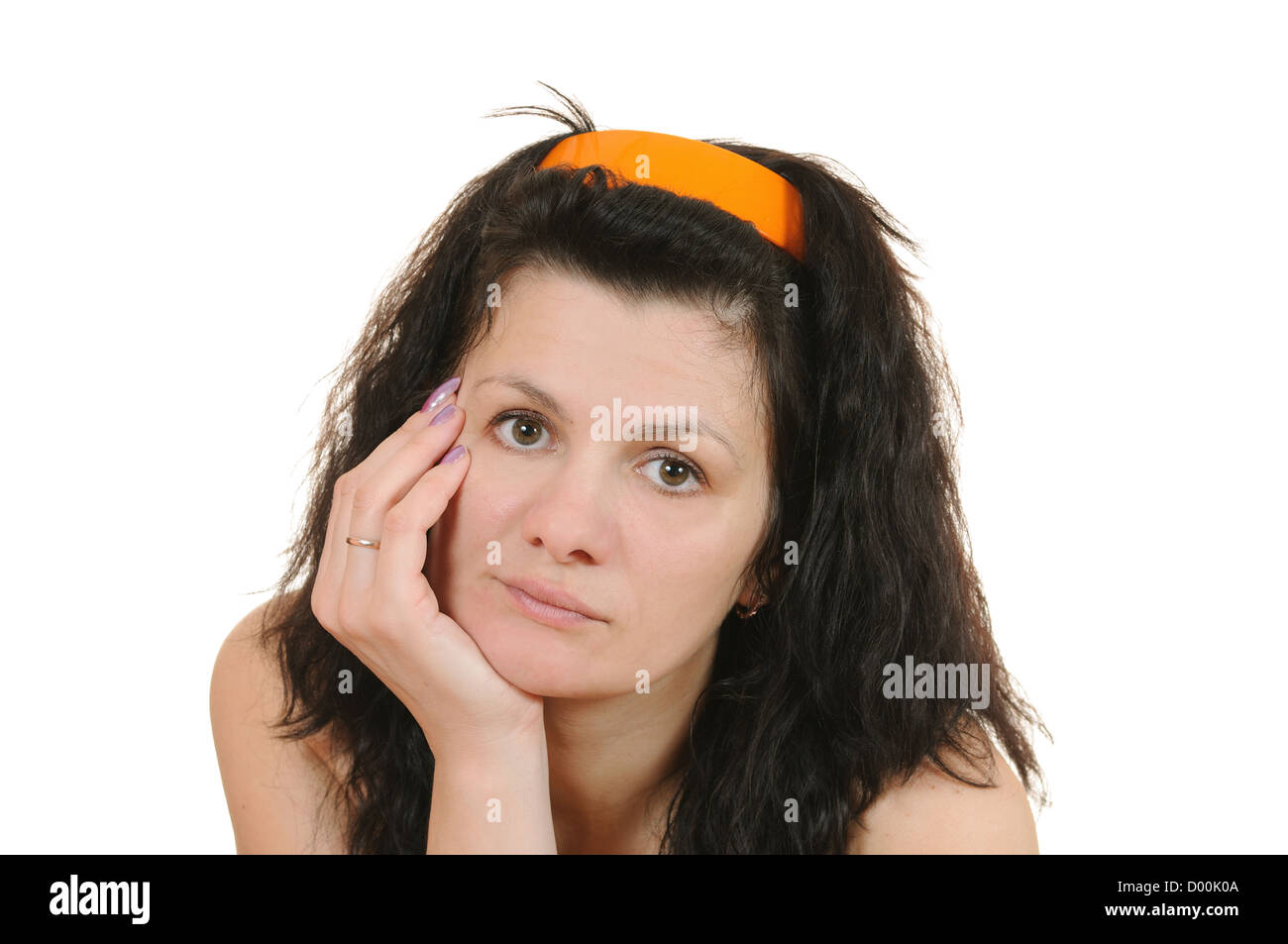 Portrait of the woman isolated on white background Stock Photo - Alamy