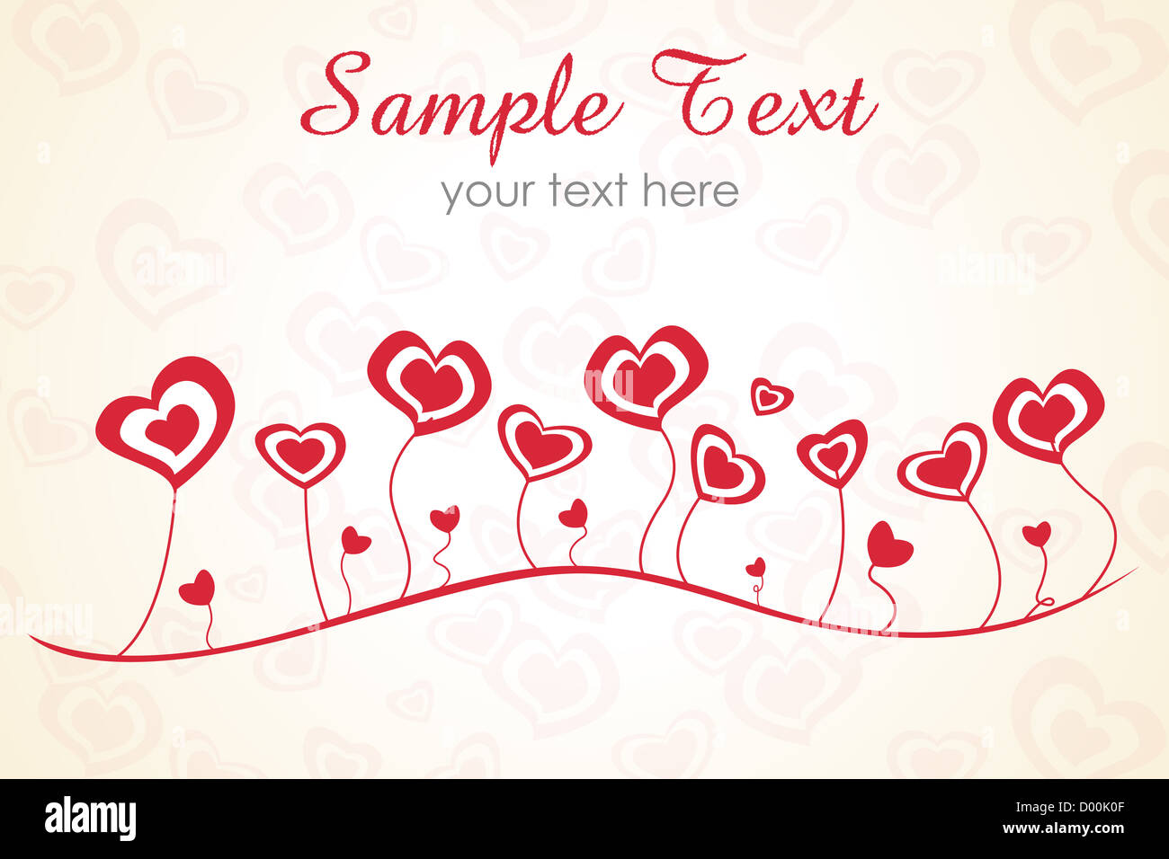 illustration of growing heart on abstract vector background Stock Photo ...