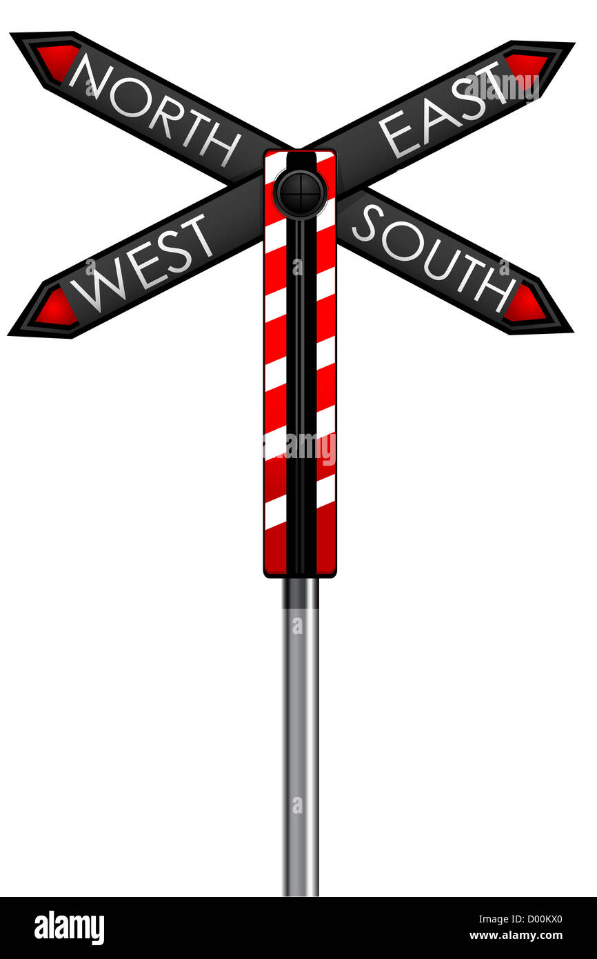 illustration of signpost on white background Stock Photo - Alamy