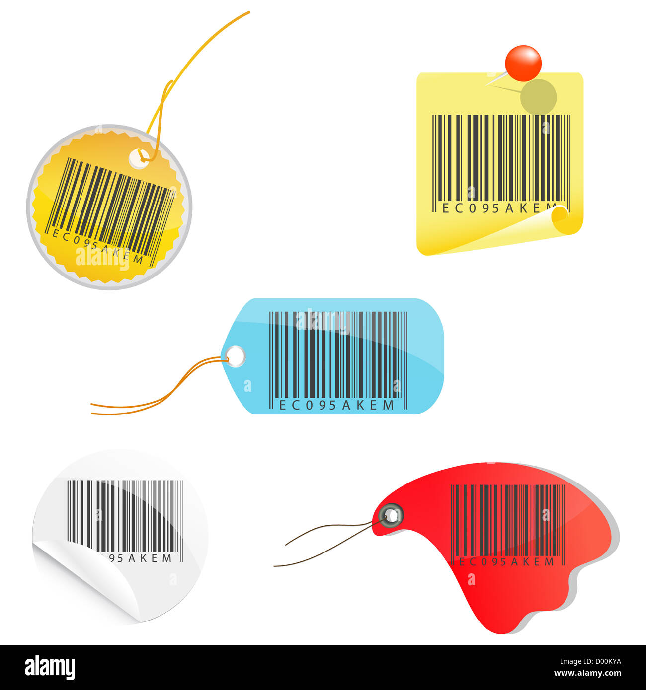 illustration of tag of barcodes on white background Stock Photo - Alamy