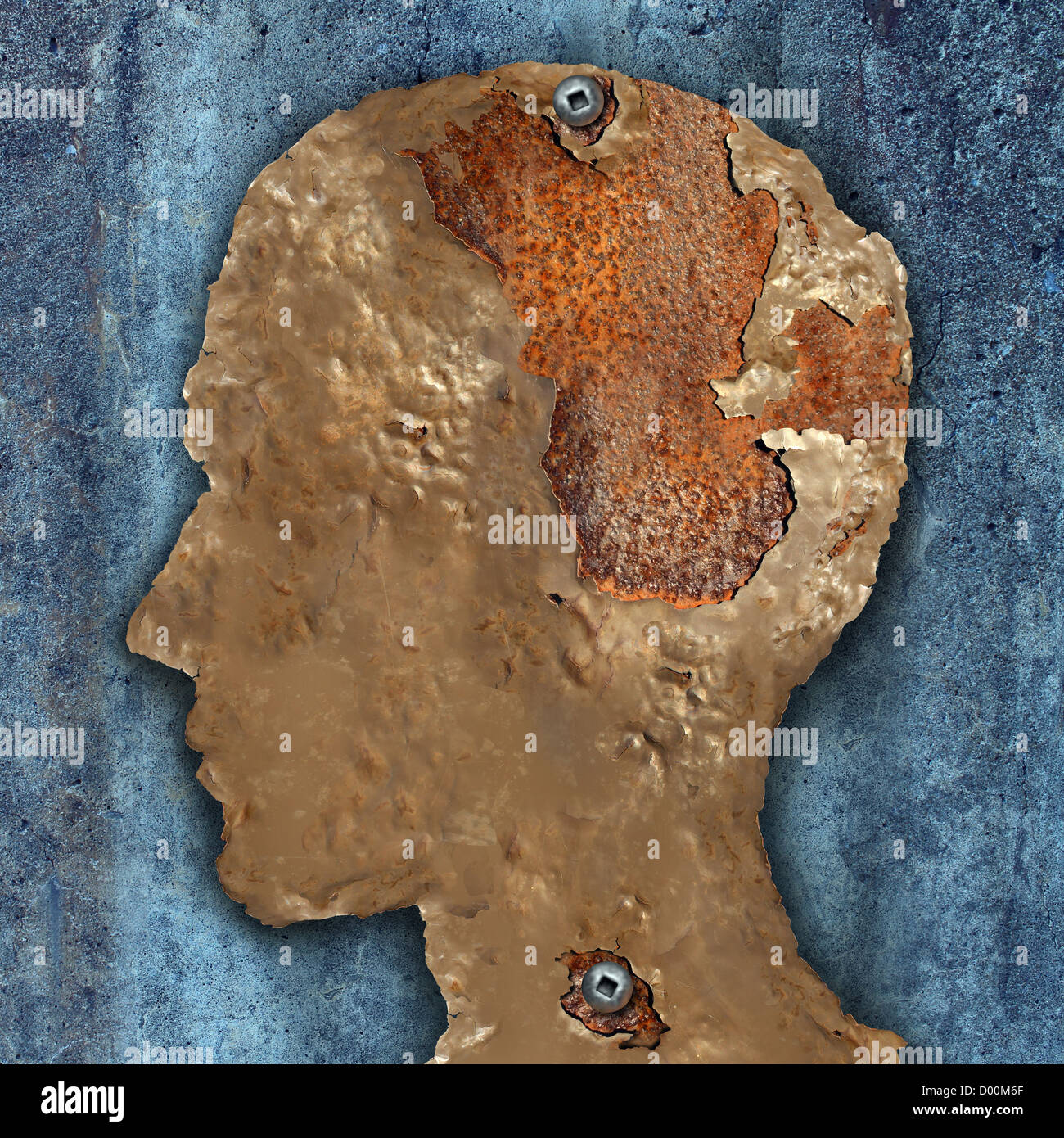 Dementia and aging as memory loss concept for brain cancer decay or an ...