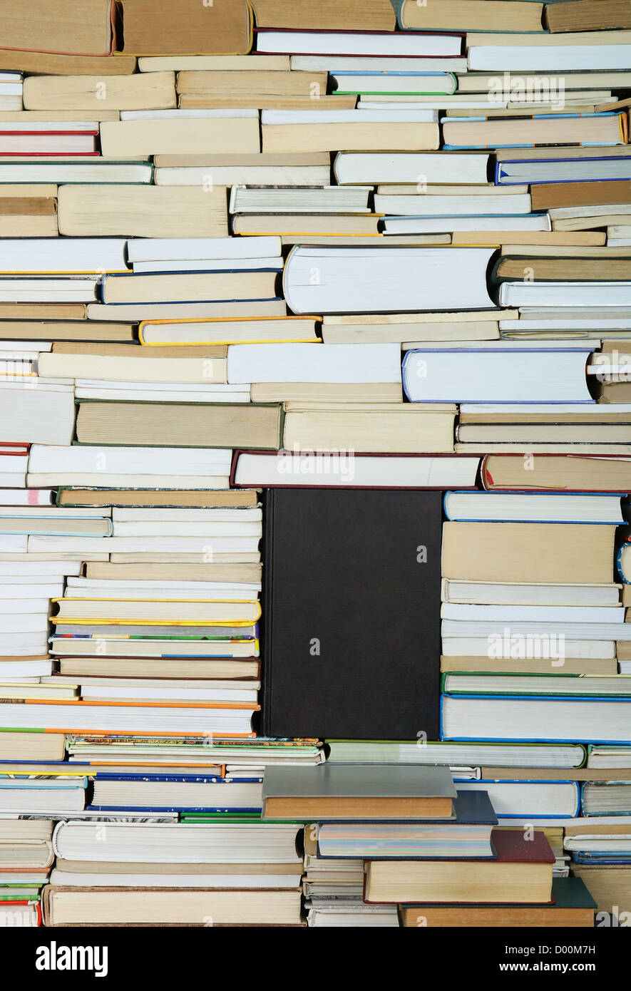 closed book on background of arranged books Stock Photo - Alamy