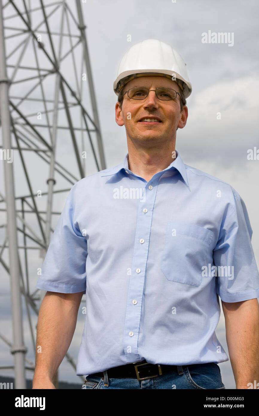 Smiling architect on construction side Stock Photo - Alamy Smiling architect on construction side Stock Photo - Alamy