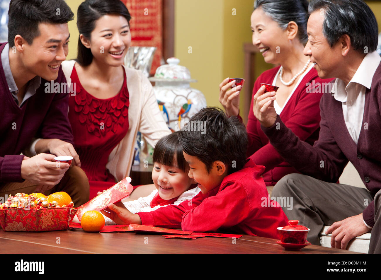 Big family celebrating Chinese New Year Stock Photo - Alamy