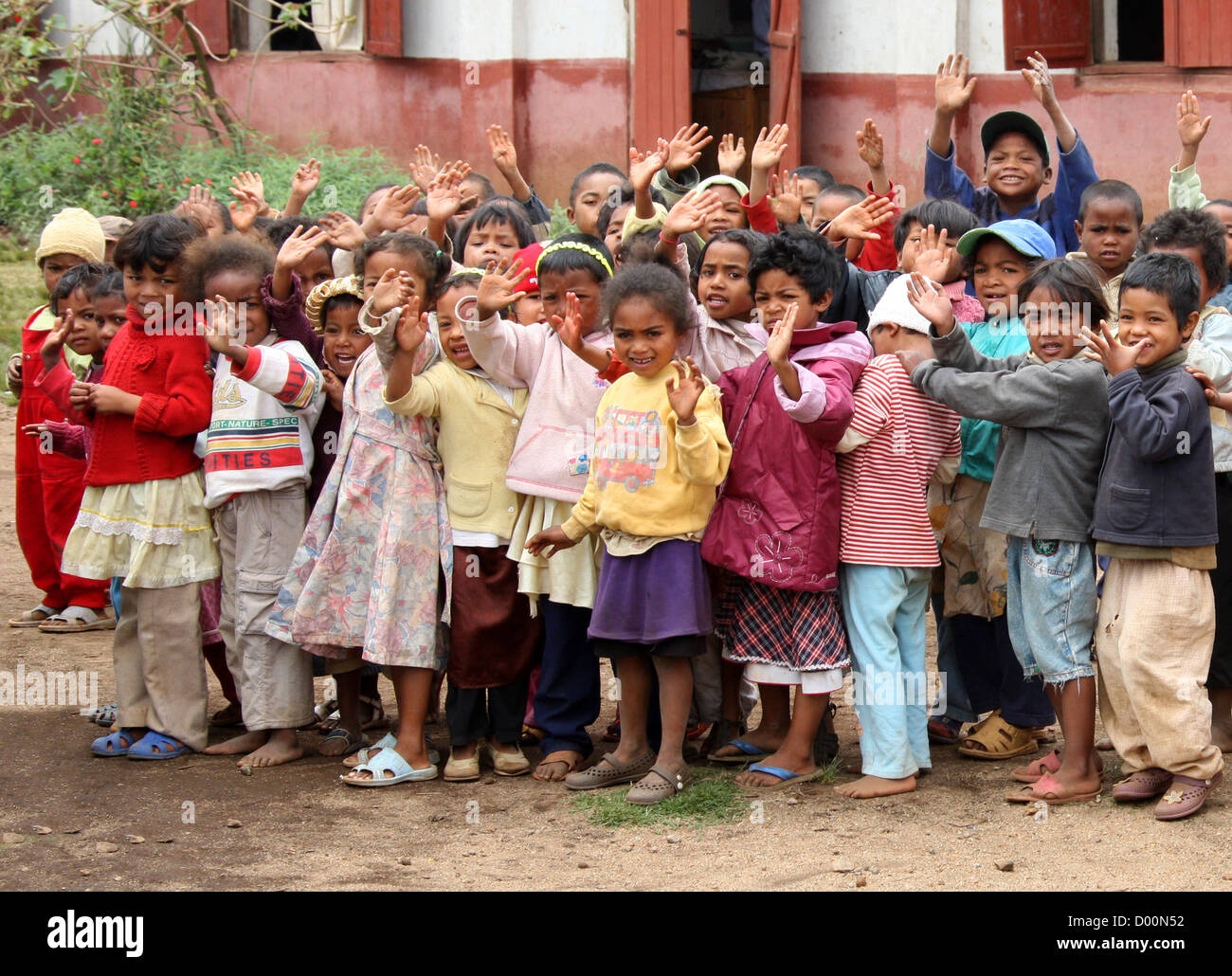 Malagasy School Children From a Farming Community Near Lake Tritriva ...