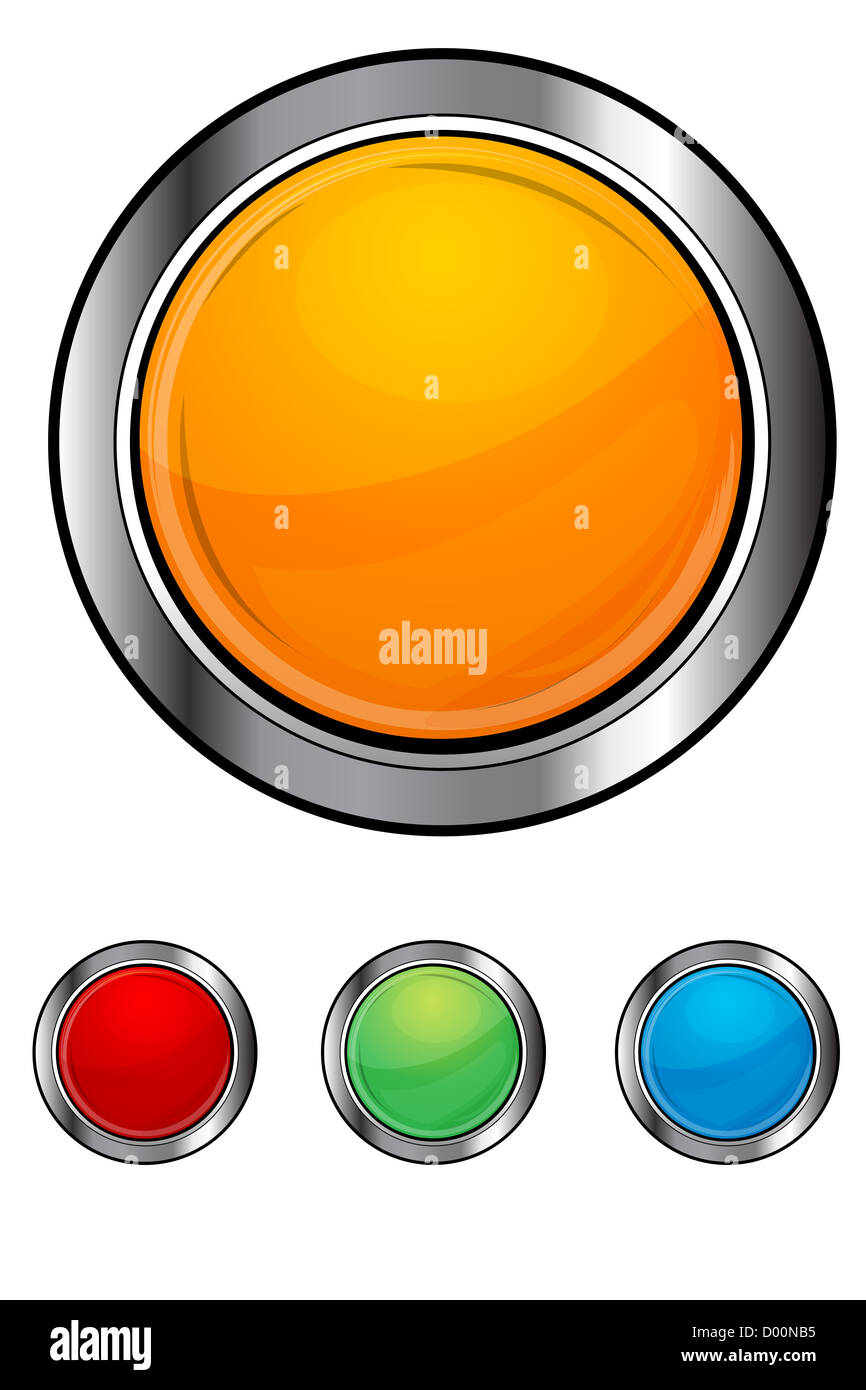 illustration of set of colorful glossy buttons Stock Photo - Alamy