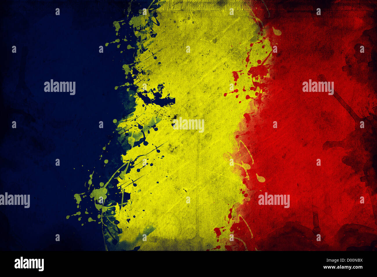 Flag of Chad, image is overlaying a grungy texture Stock Photo - Alamy