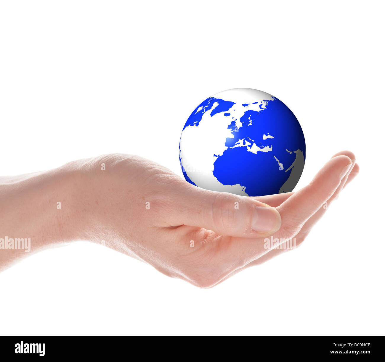world or globe in your hands isolated on white background Stock Photo ...