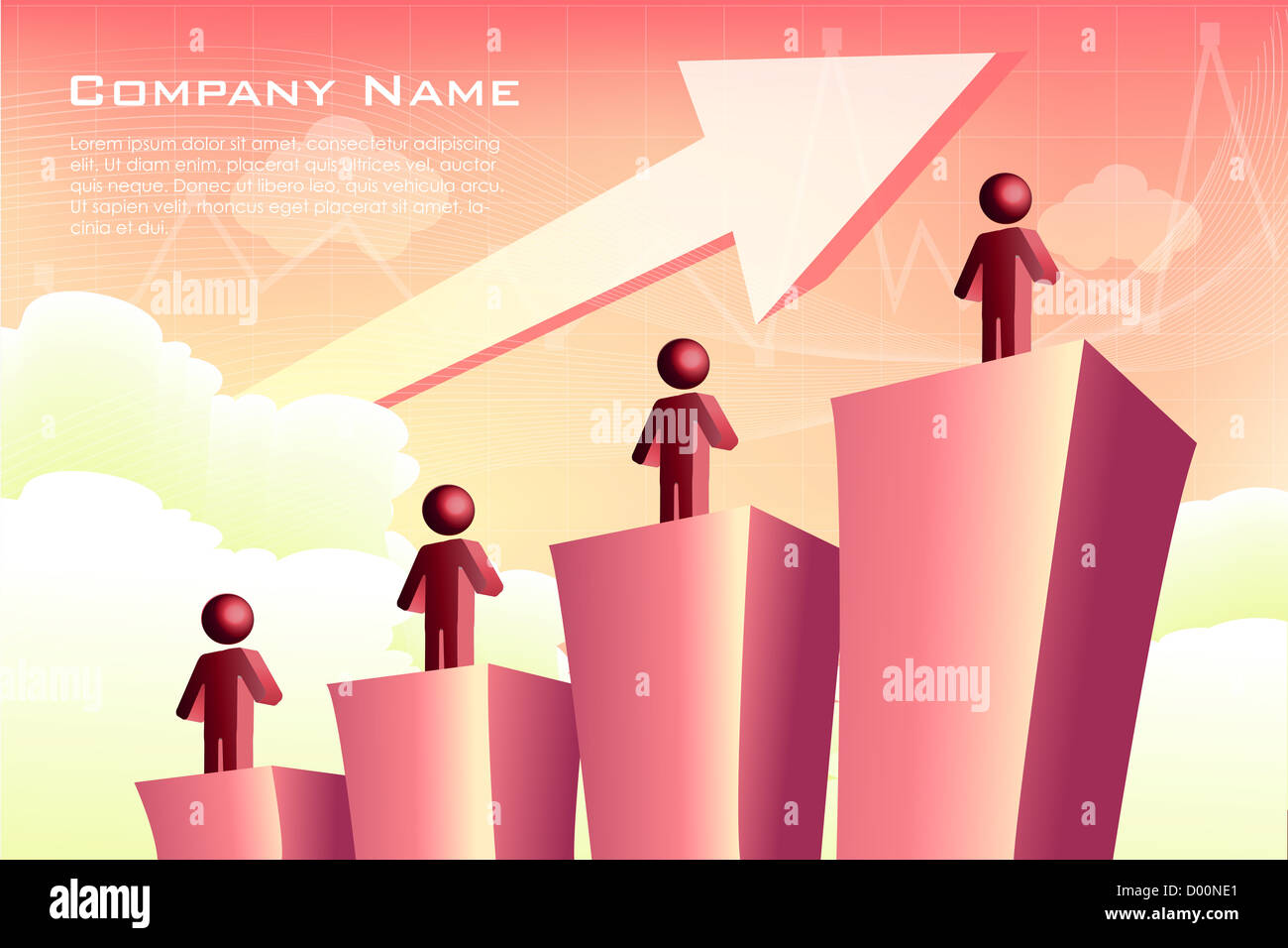 illustration of human icon on bar graph Stock Photo - Alamy