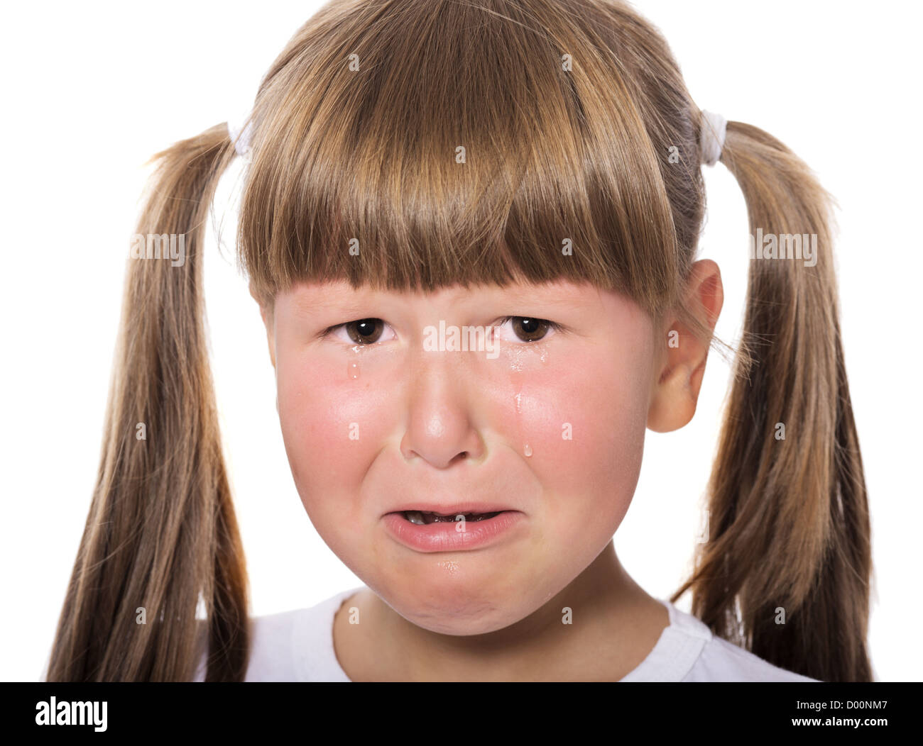 Crying aloud child with moody face isolated on white Stock Photo - Alamy