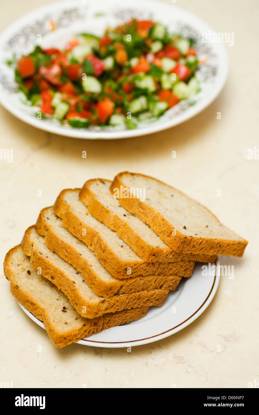 Set of sliced Bread on restaurant table Stock Photo - Alamy