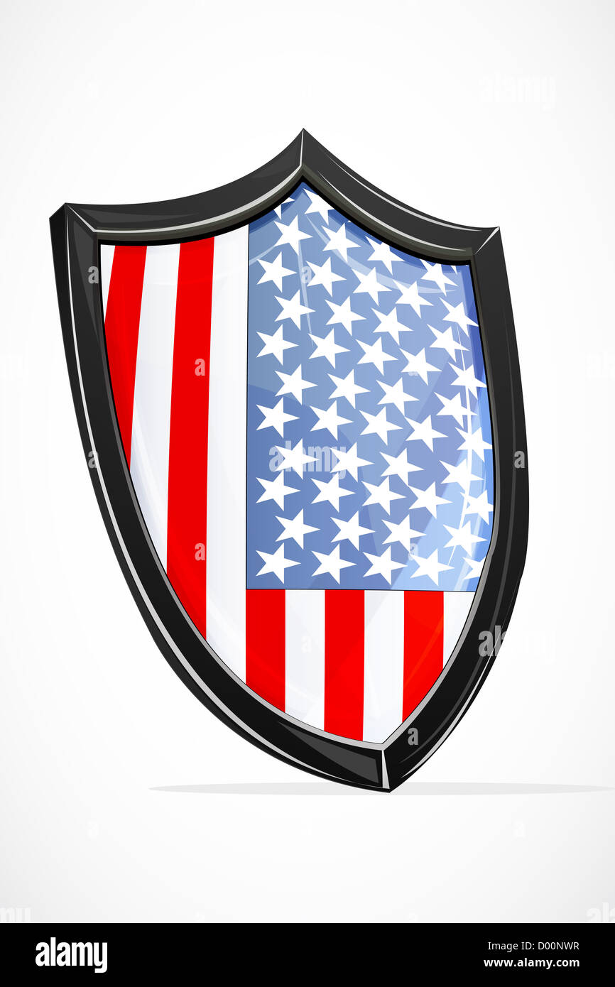 illustration of usa shield on white background Stock Photo - Alamy
