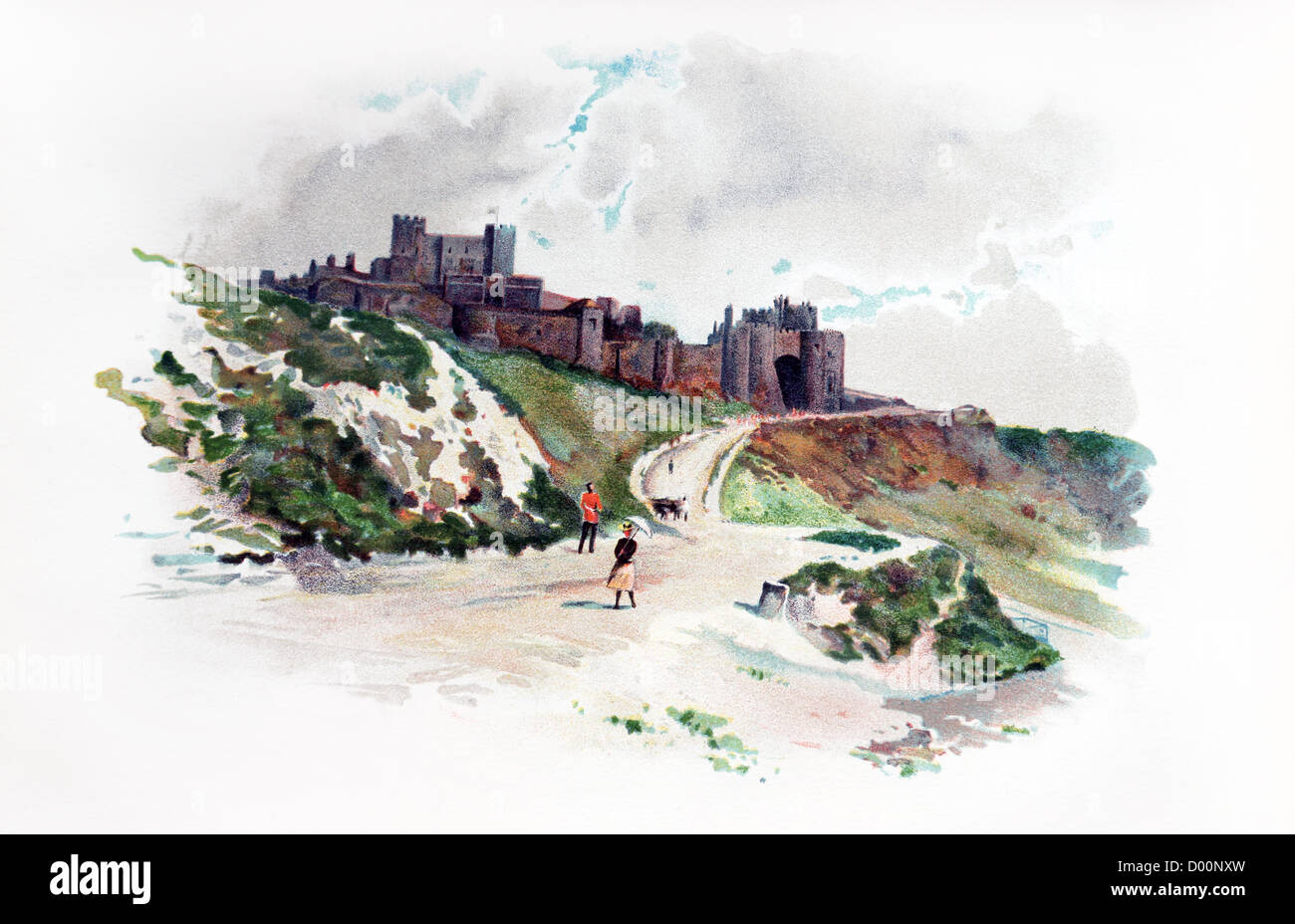 Illustration Of Dover Castle By Charles Wilkinson From The Book Cassell ...