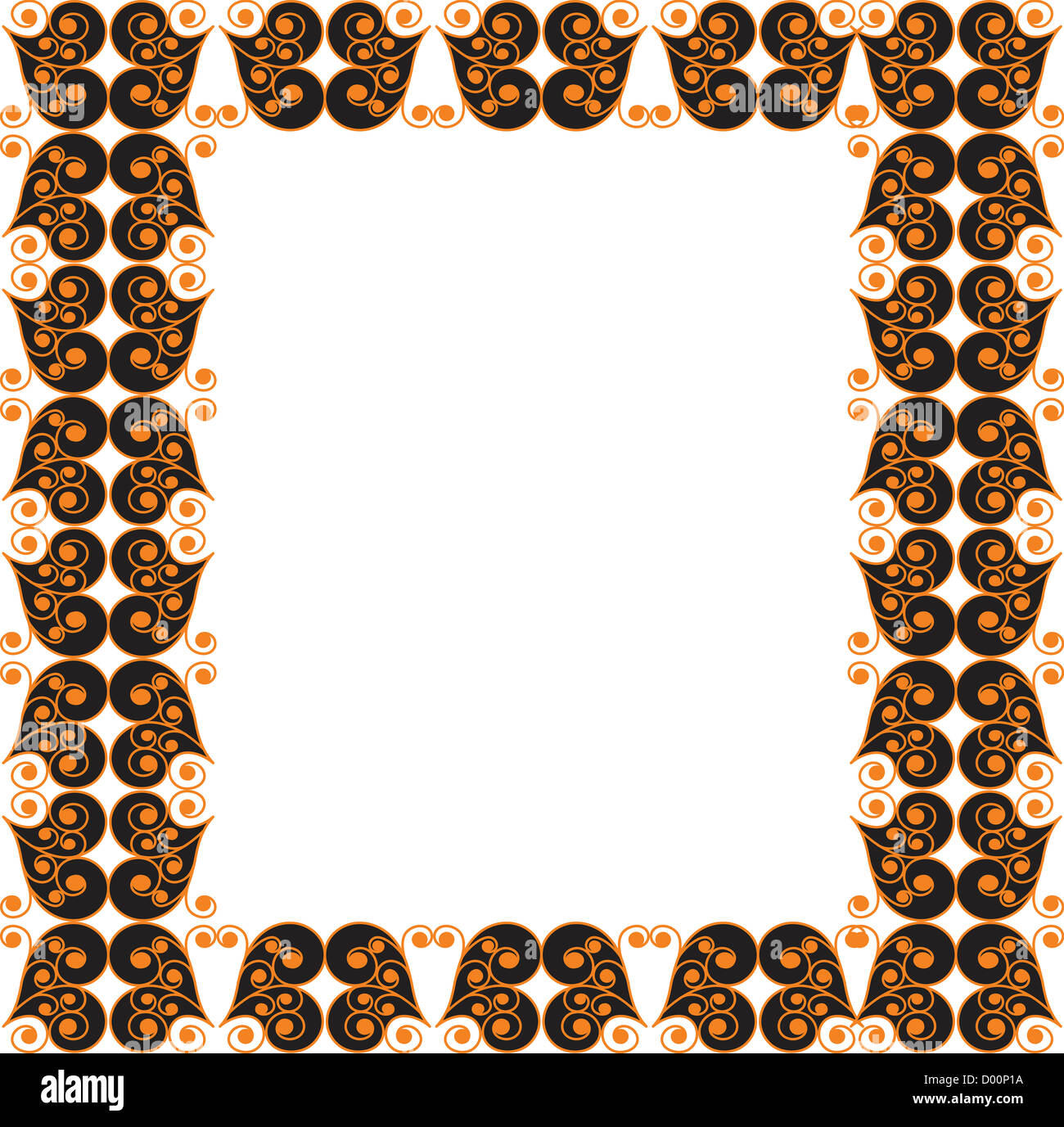 black and orange decorative border Stock Photo - Alamy