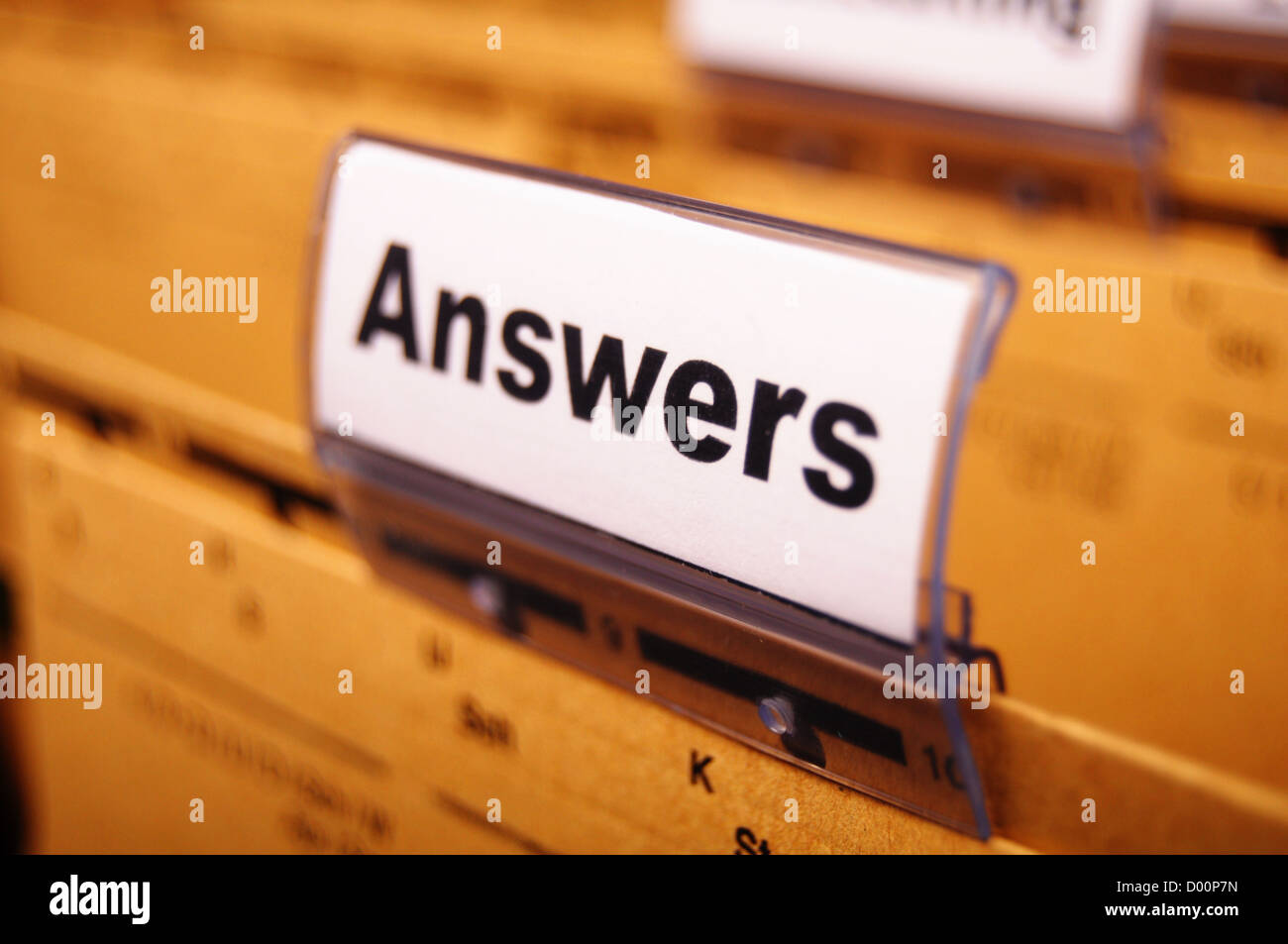 answers word on register or hanging folder showing solution concept ...