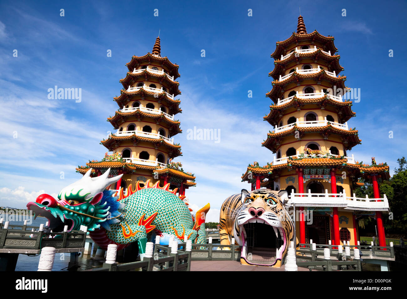 Famous Tower and dragon and tiger, taiwan Stock Photo - Alamy