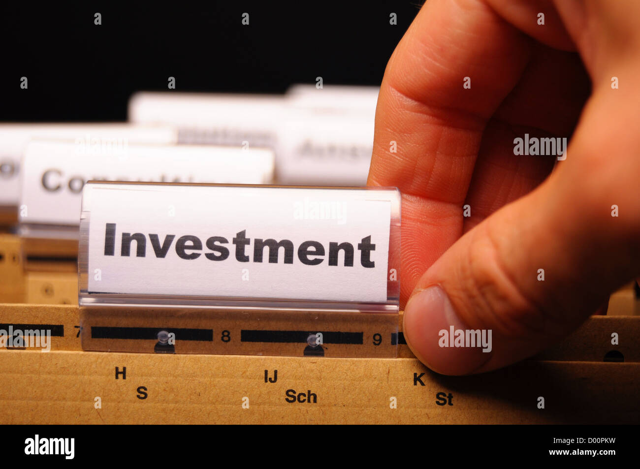 investment word on business folder showing financial success concept ...