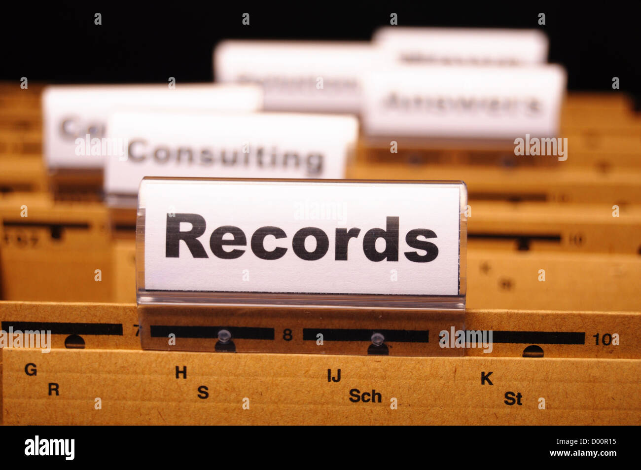 records word on business folder index showing office concept Stock ...
