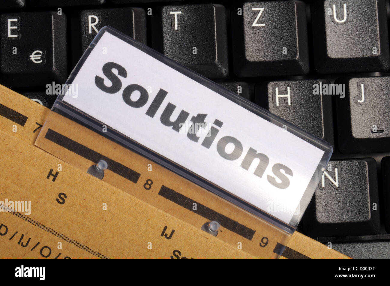 solution word on business folder showing solving a problem concept ...