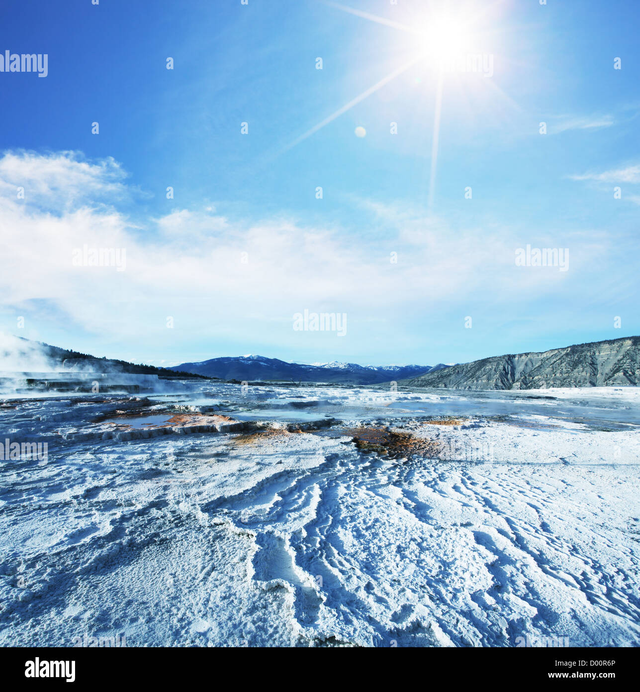 Man on thermal hot spring Stock Photo - Alamy