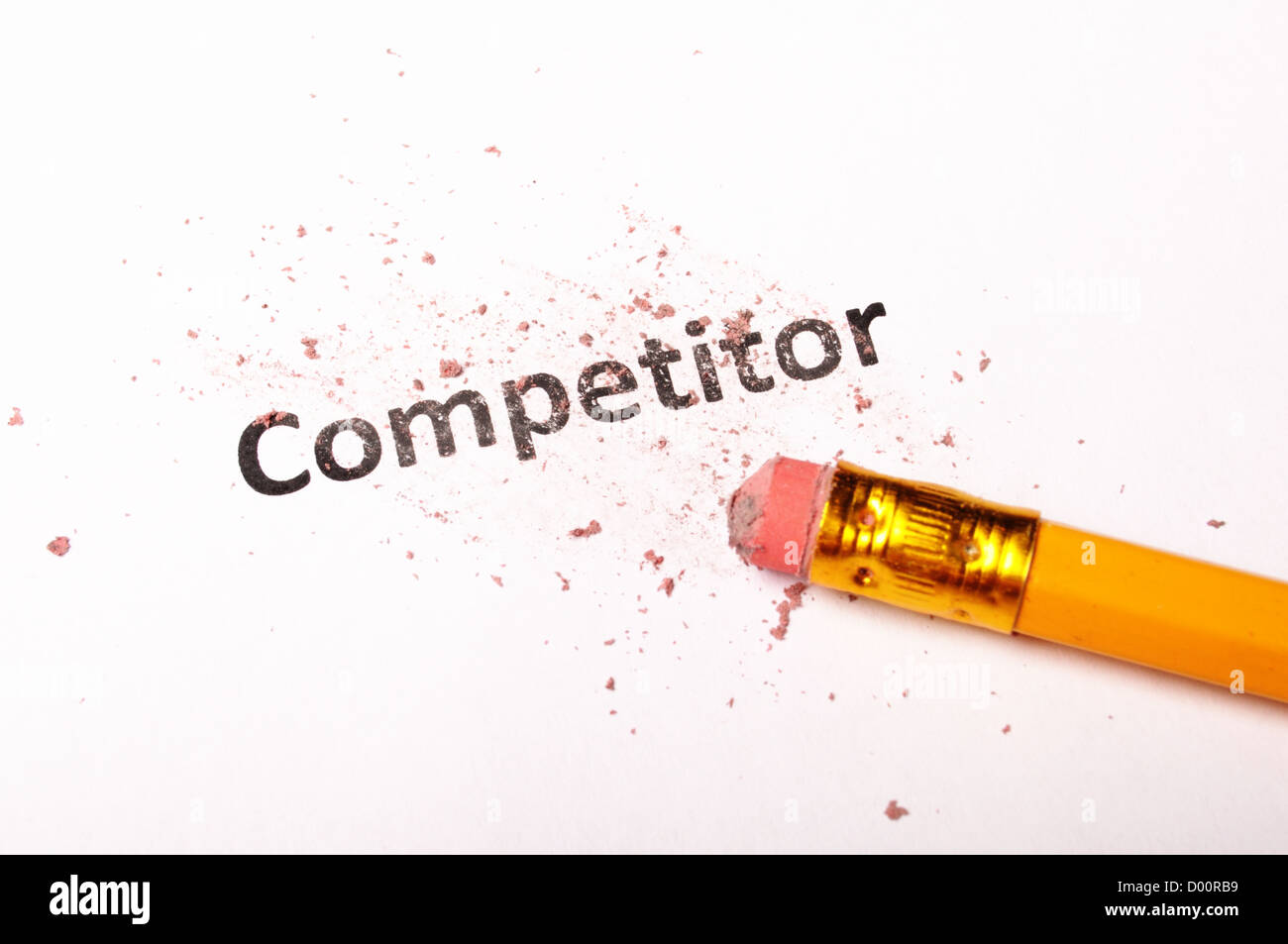 competition word and eraser on white showing business strategy concept ...