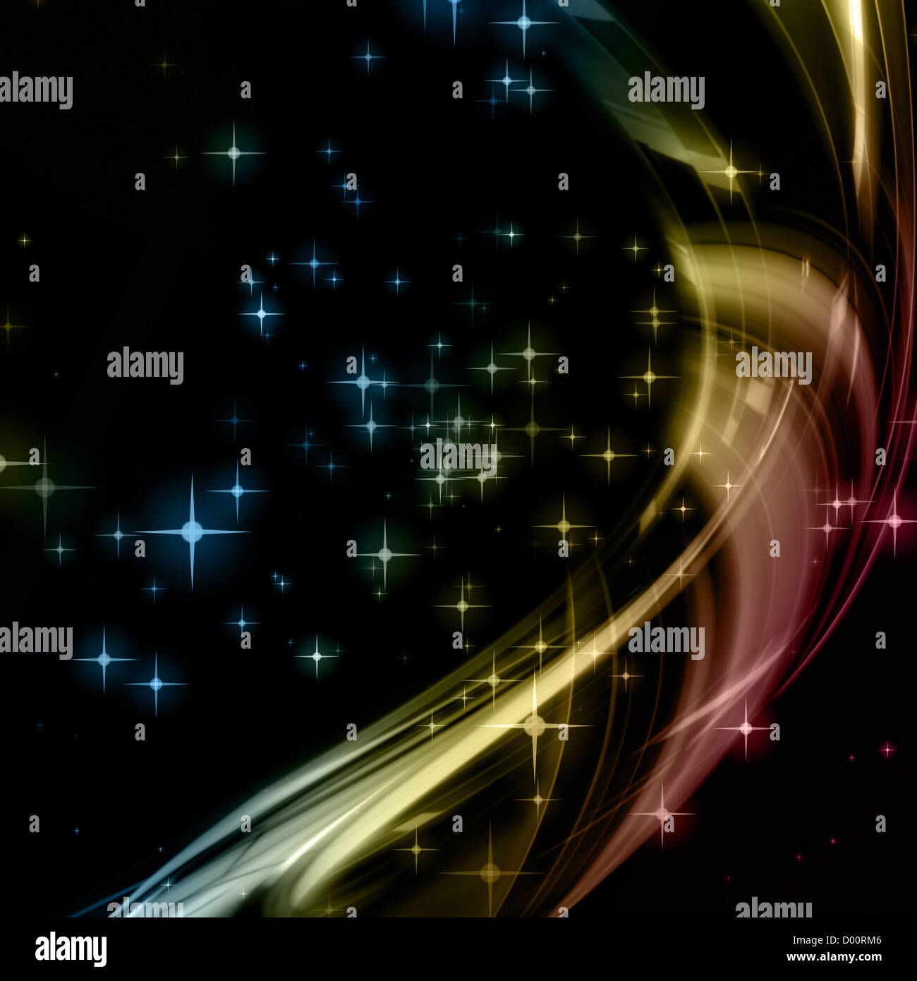 Fantastic Christmas wave design with glowing stars Stock Photo - Alamy