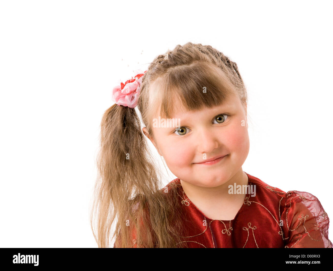 Happy curious girl portrait isolated on white Stock Photo - Alamy