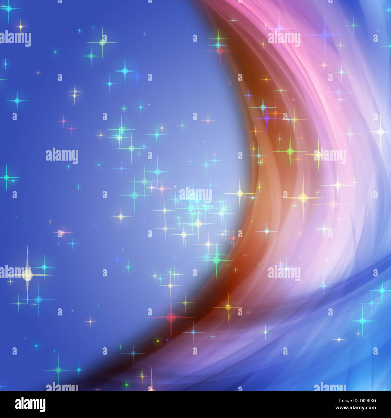 Fantastic Christmas wave design with glowing stars Stock Photo - Alamy