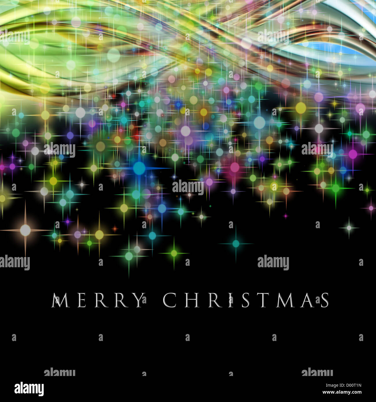 Fantastic Christmas wave design with glowing stars Stock Photo - Alamy