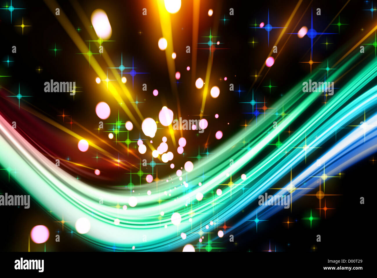 Fantastic Christmas wave design with glowing stars Stock Photo - Alamy