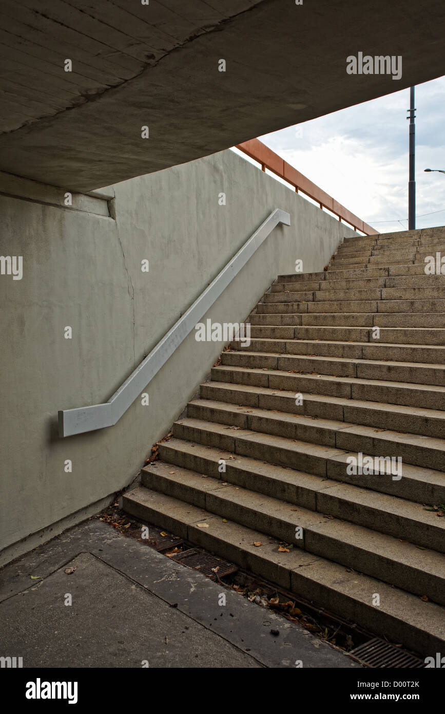 Underground passage stairs leading up on the street Stock Photo - Alamy