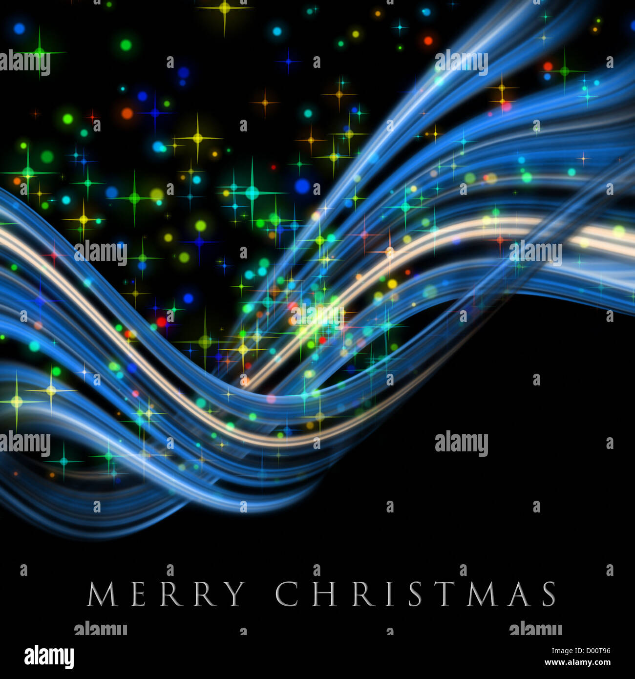 Fantastic Christmas wave design with glowing stars Stock Photo - Alamy