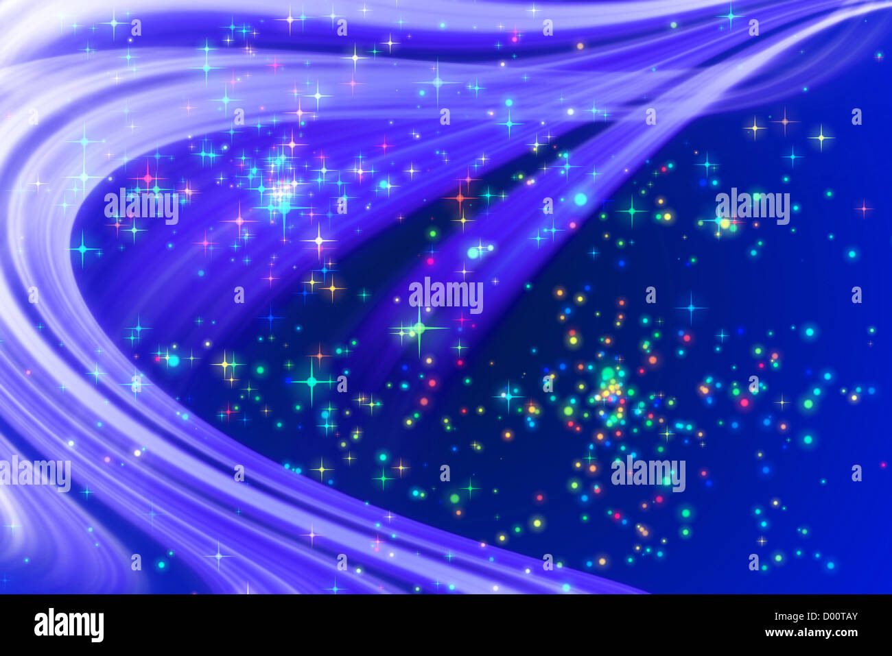 Fantastic Christmas wave design with glowing stars Stock Photo - Alamy