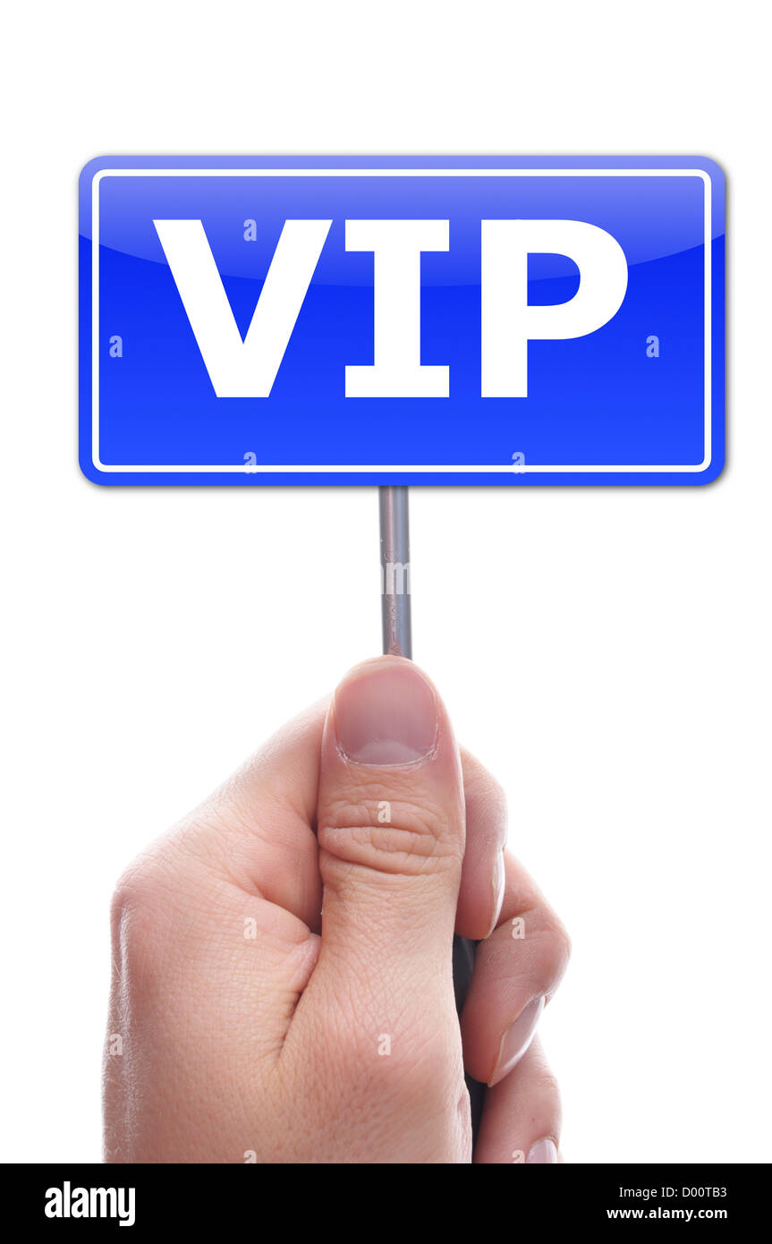 vip or very important person concept with hand and paper Stock Photo ...