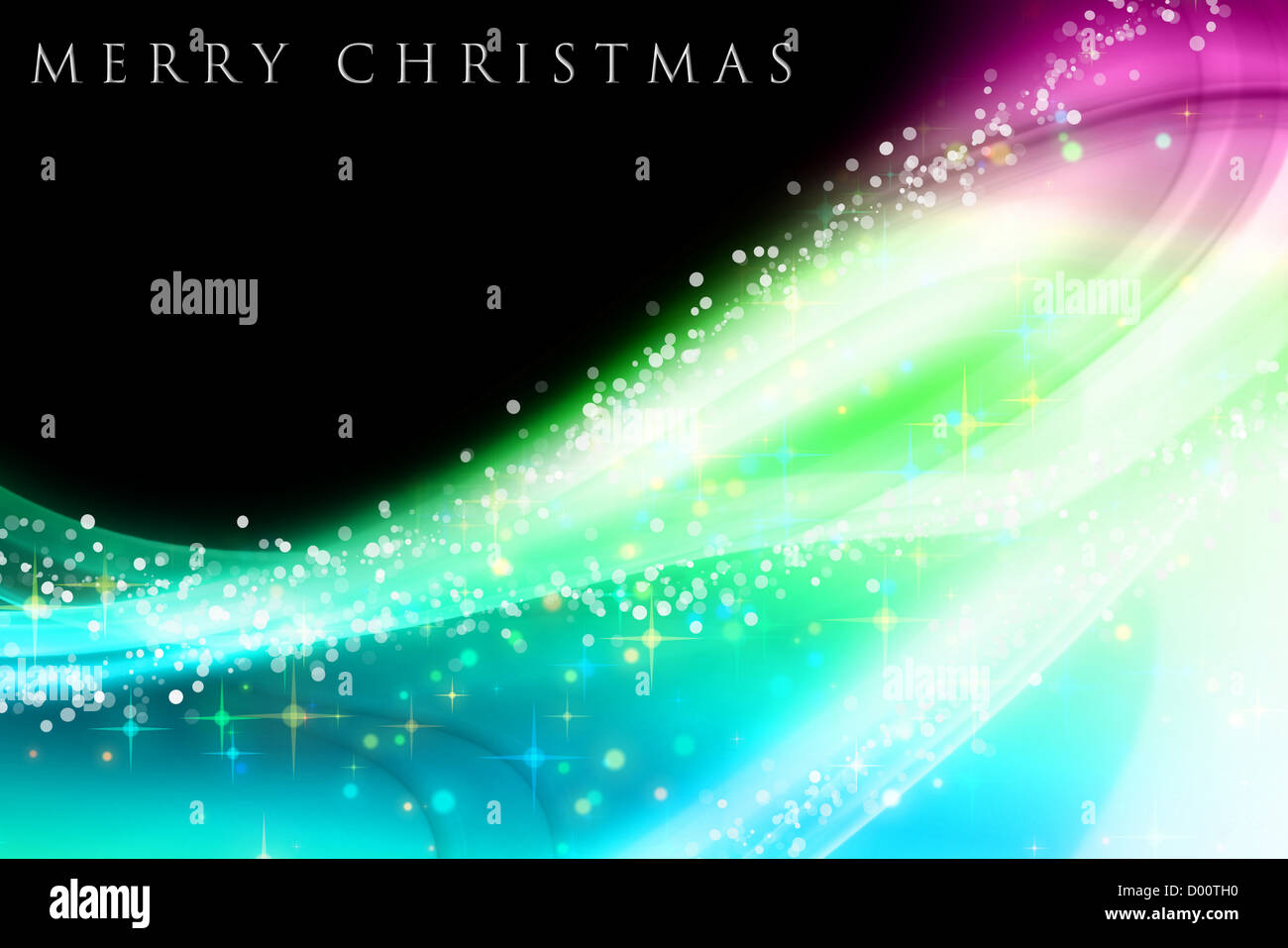 Fantastic Christmas wave design with snowflakes and glowing stars Stock ...