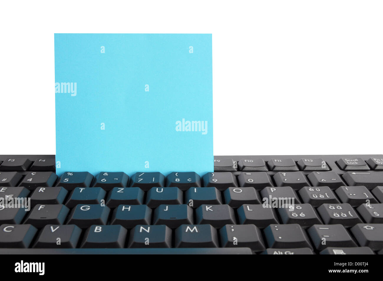blank or empty sheet of note paper on keyboard Stock Photo - Alamy