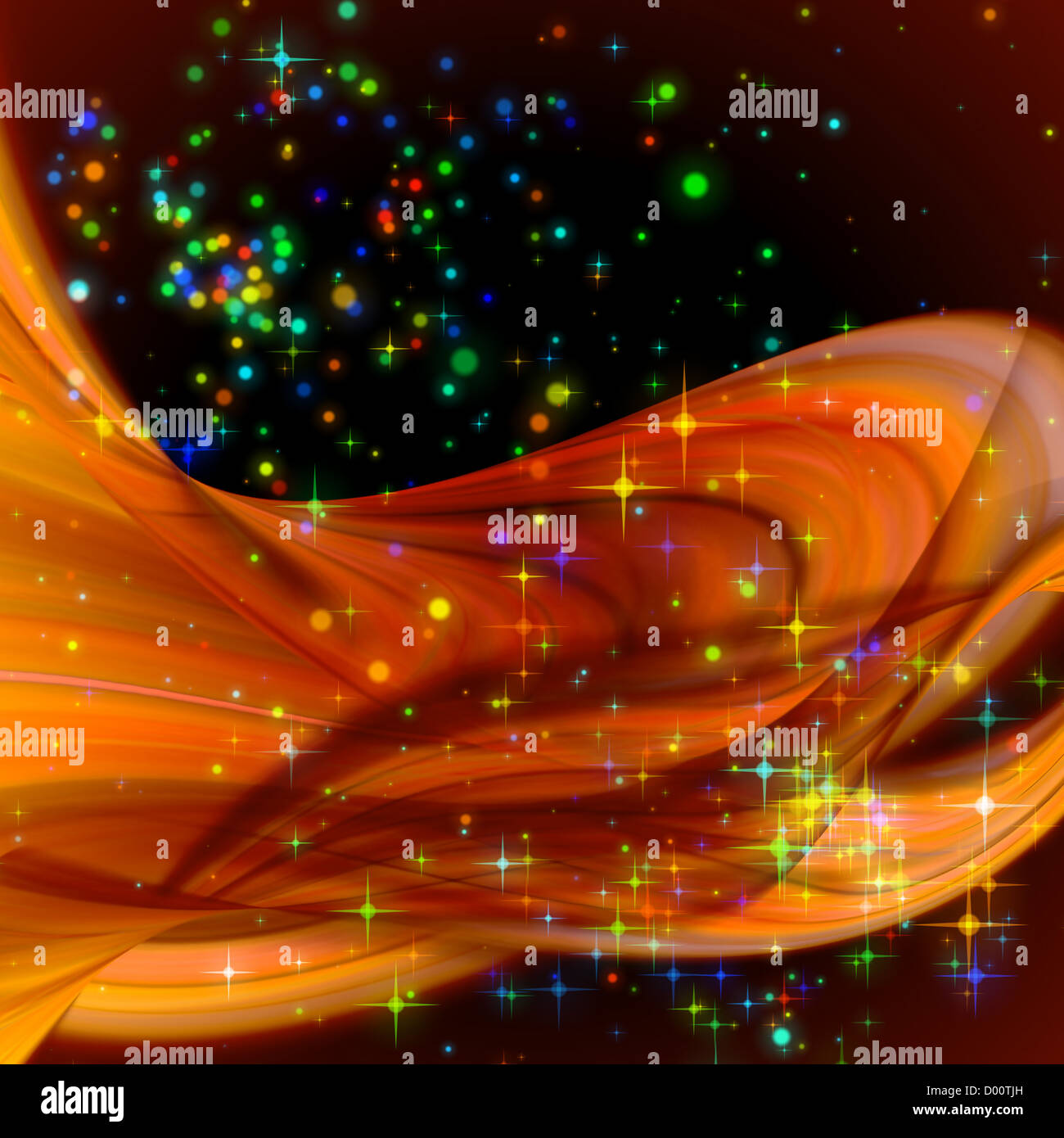 Fantastic Christmas wave design with glowing stars Stock Photo - Alamy