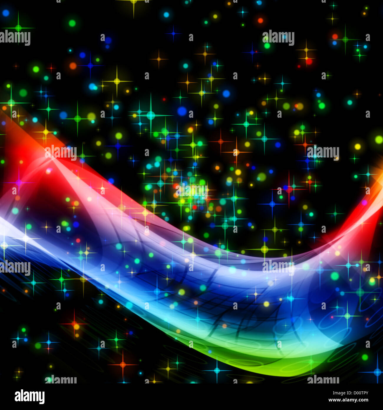Fantastic Christmas wave design with glowing stars Stock Photo - Alamy