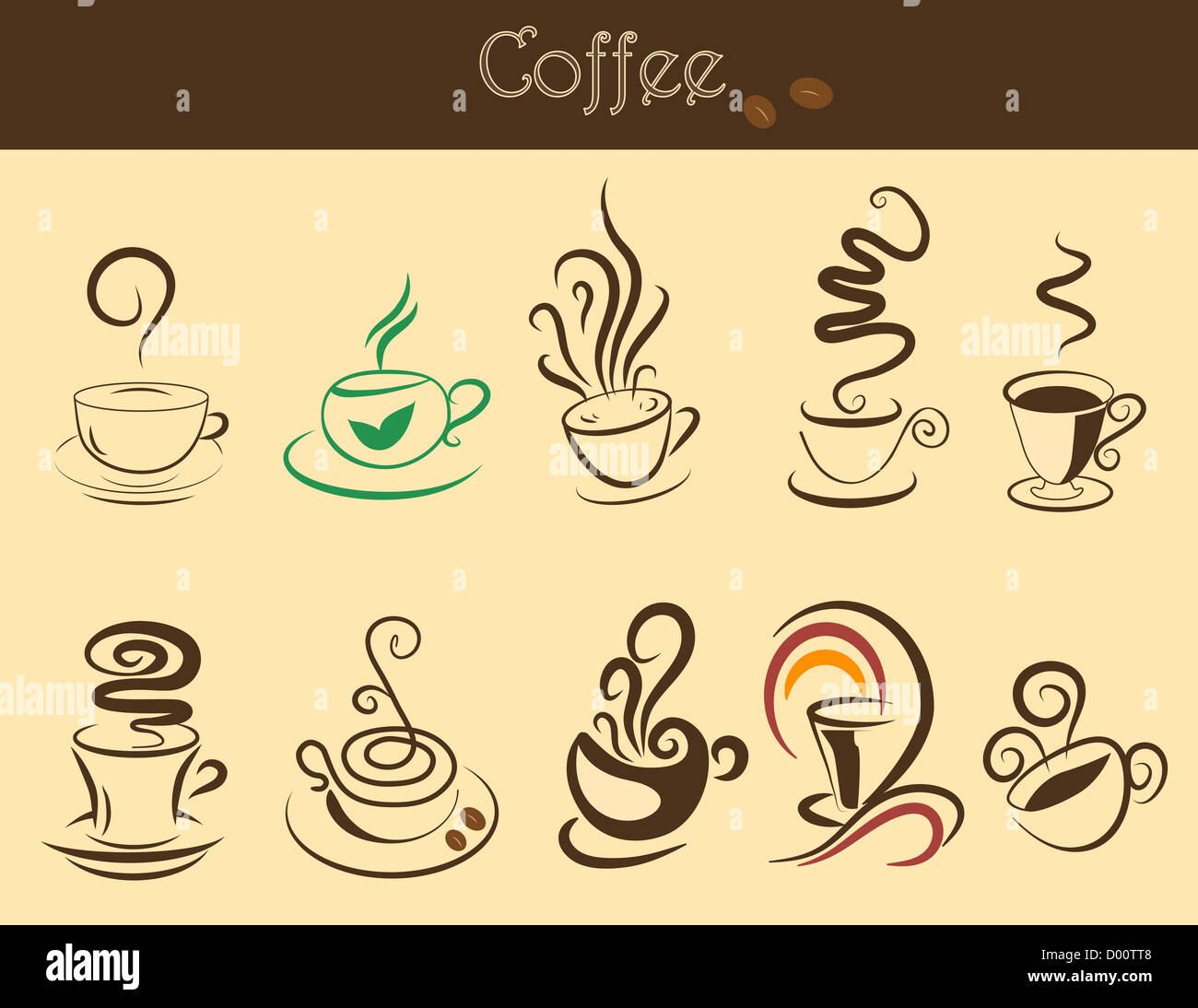 Set of nice coffee cups for your design Stock Photo - Alamy