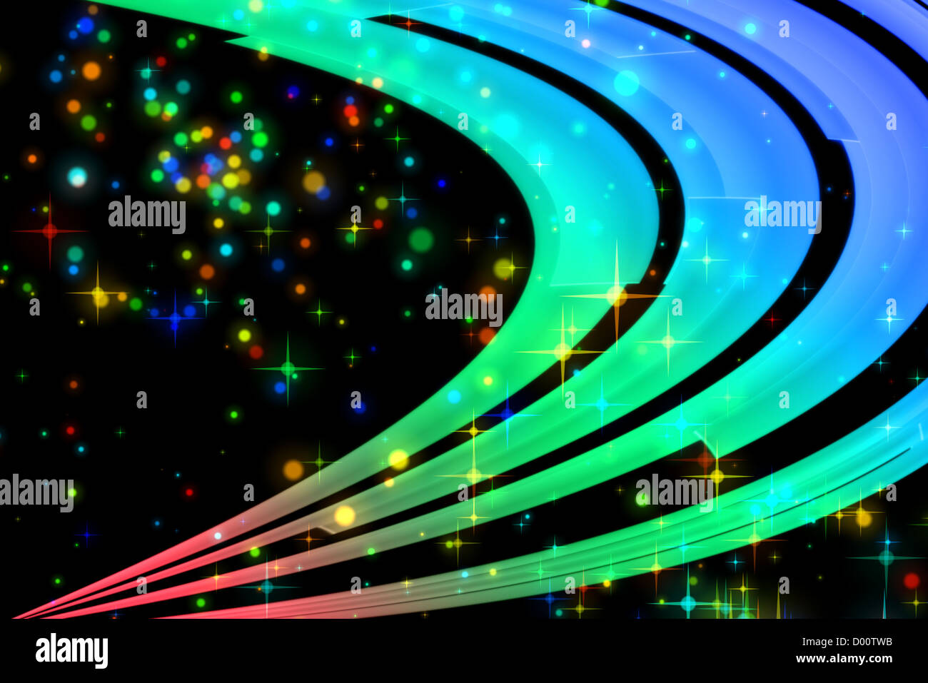 Fantastic Christmas wave design with glowing stars Stock Photo - Alamy