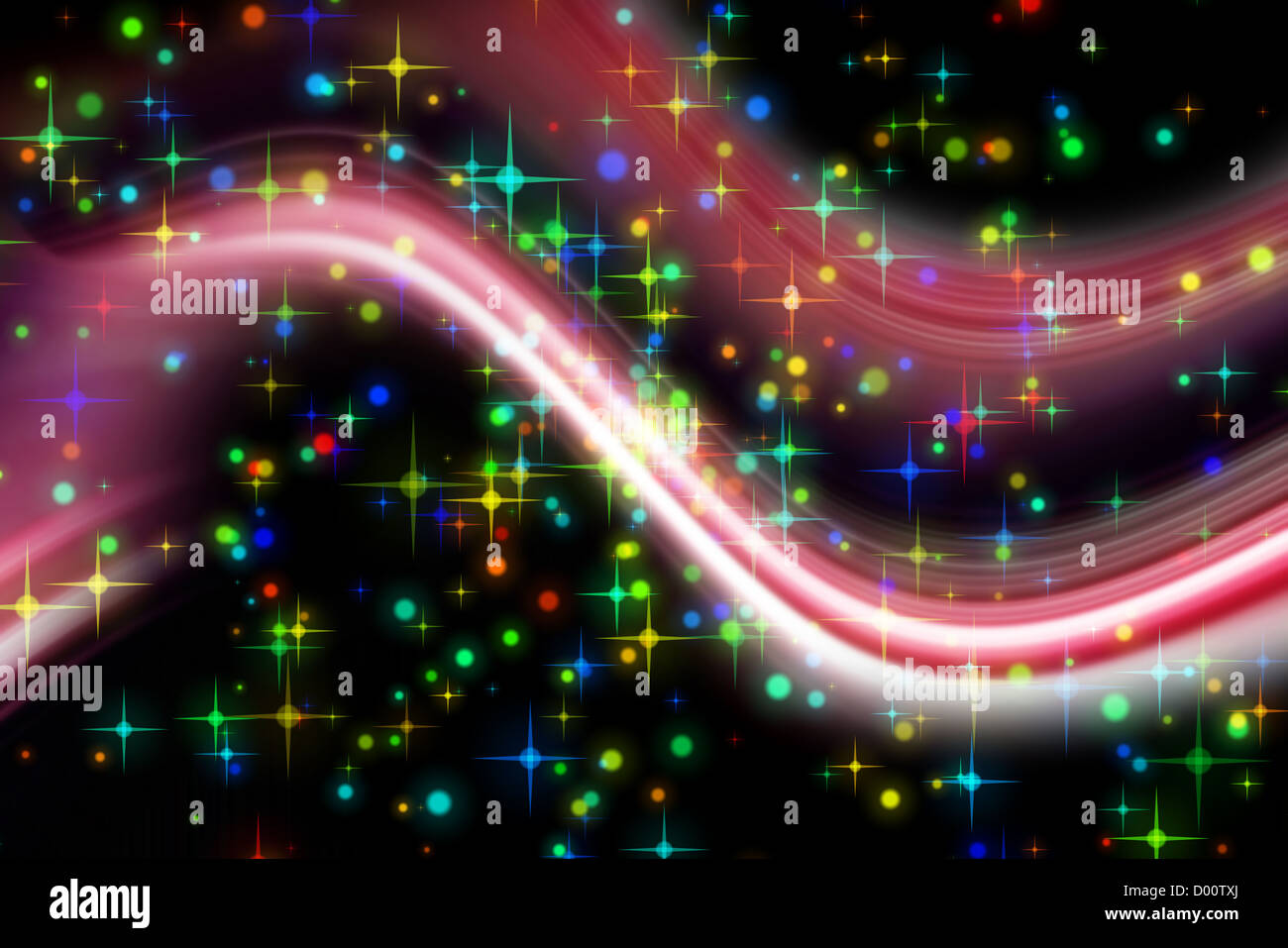 Fantastic Christmas wave design with glowing stars Stock Photo - Alamy