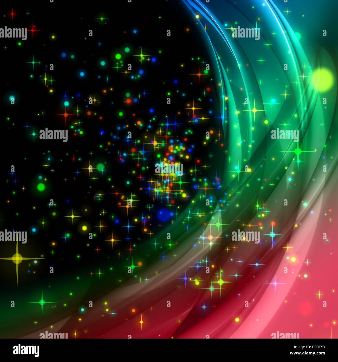 Fantastic Christmas wave design with glowing stars Stock Photo - Alamy