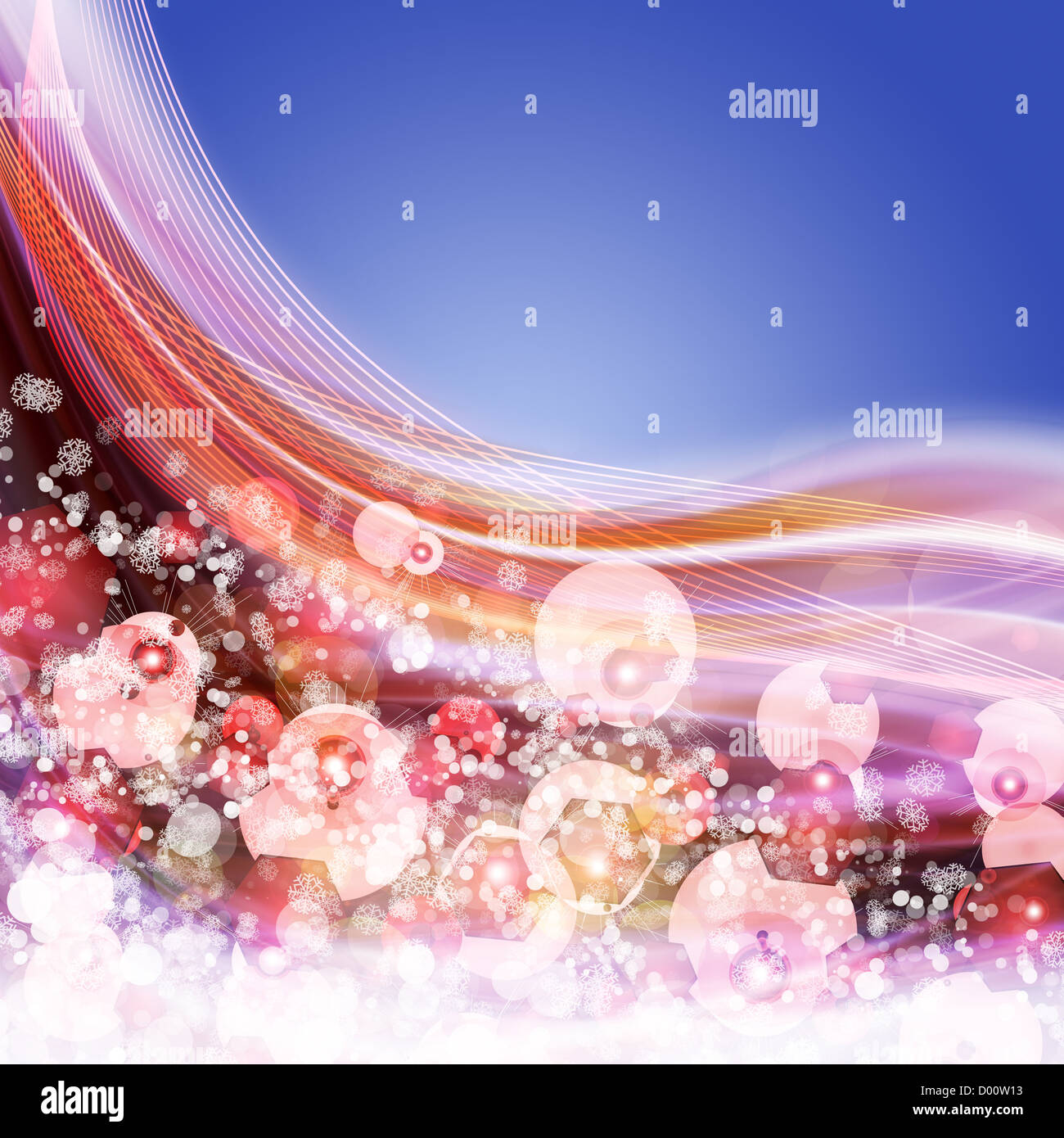 Fantastic Christmas wave design with snowflakes and space for your text ...