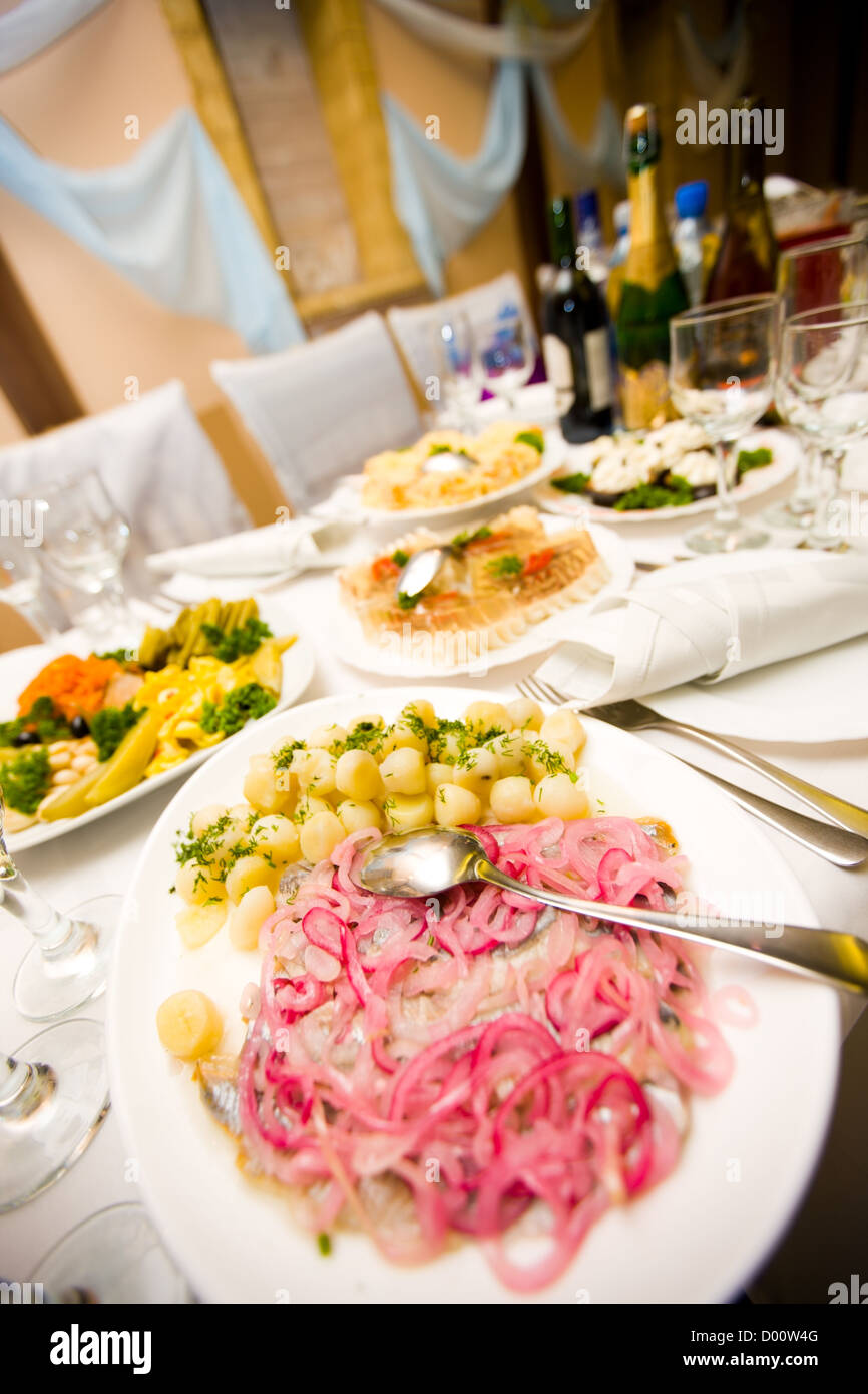 Cafe table with plenty of food on it Stock Photo - Alamy