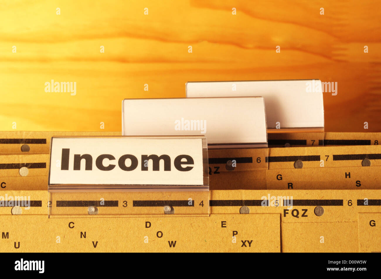 income word on business folder showing finance financial or earnings ...