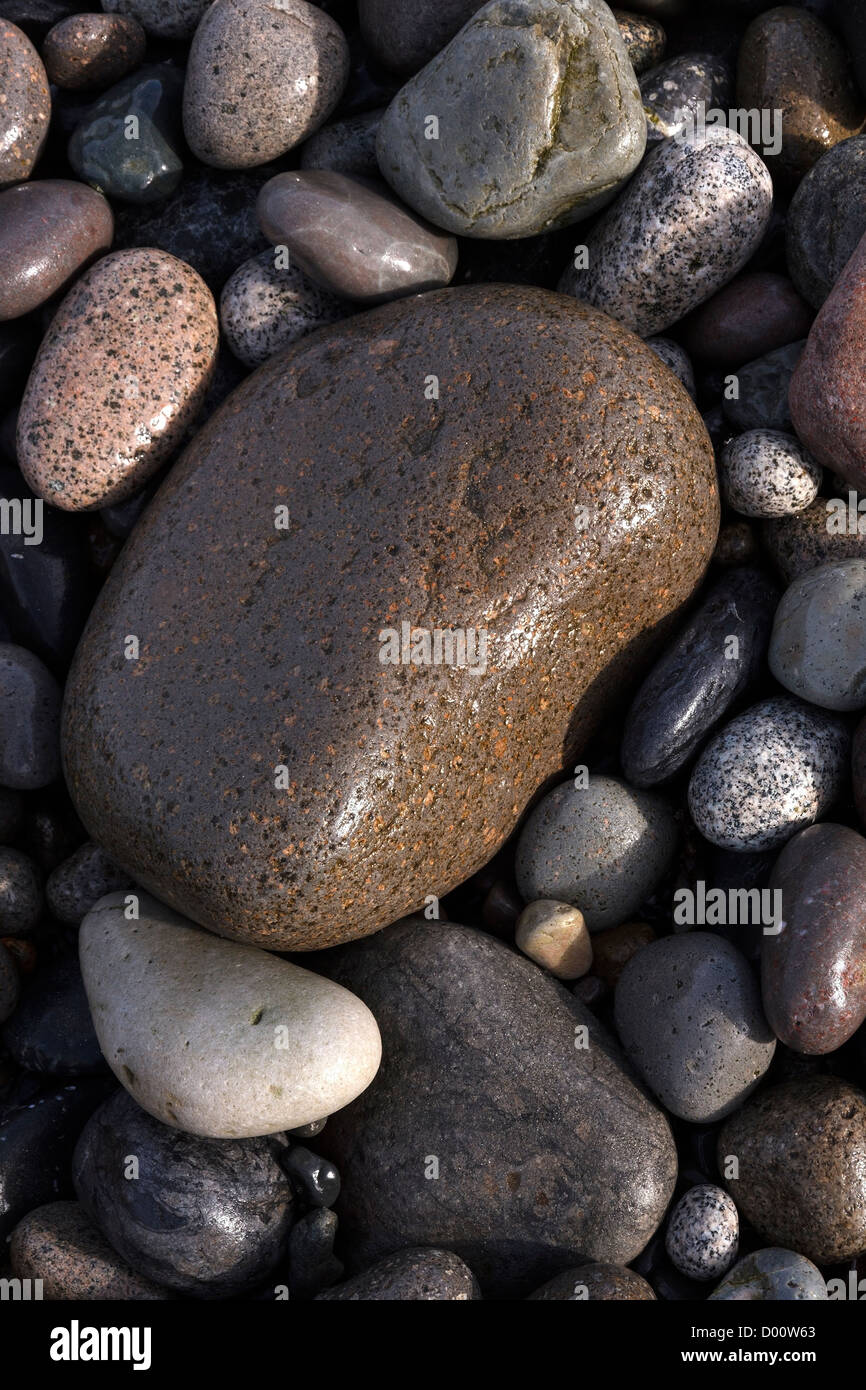 Smooth, wet, round pebbles on Scottish beach Stock Photo - Alamy